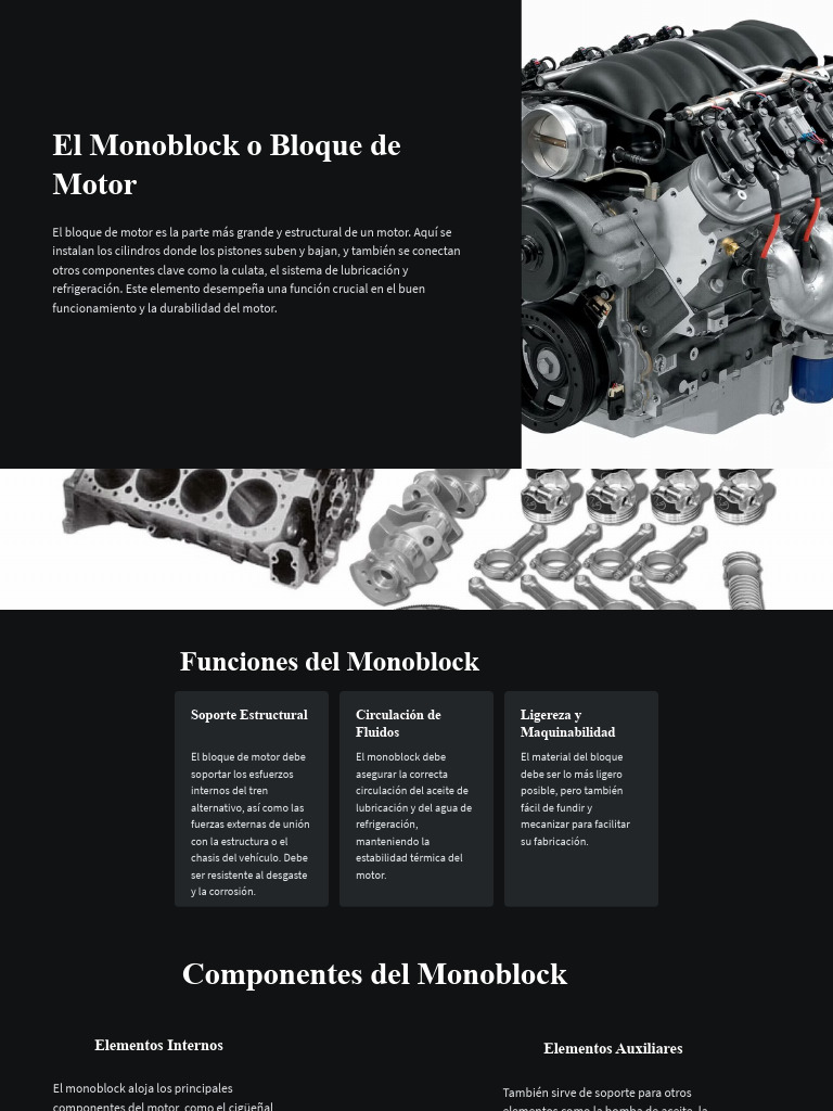 Características y Tipos de Monoblock | PDF | Pistón | Propulsión