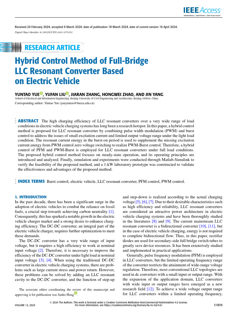 Hybrid Control Method of Full-Bridge LLC Resonant Converter Based On ...