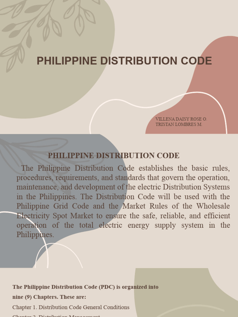 Philippine Distribution Code-Final | PDF | Debt | Financial Ratio