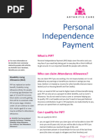 PIP Activities, Descriptors, and Points | PDF | Wellness | Medical