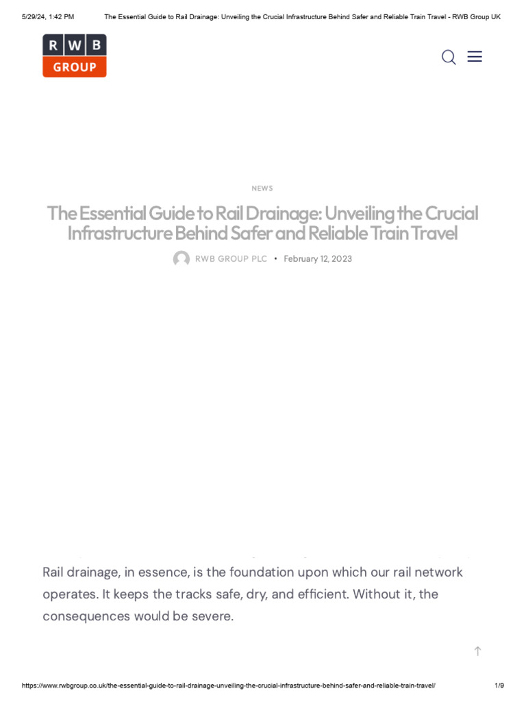 The Essential Guide To Rail Drainage - Unveiling The Crucial ...