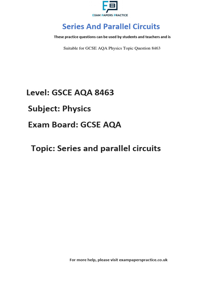Series Parallel Pdf Series And Parallel Circuits Electrical Resistance And Conductance