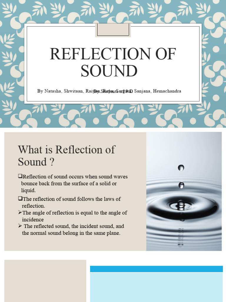 Reflection of Sound | PDF | Reflection (Physics) | Sound