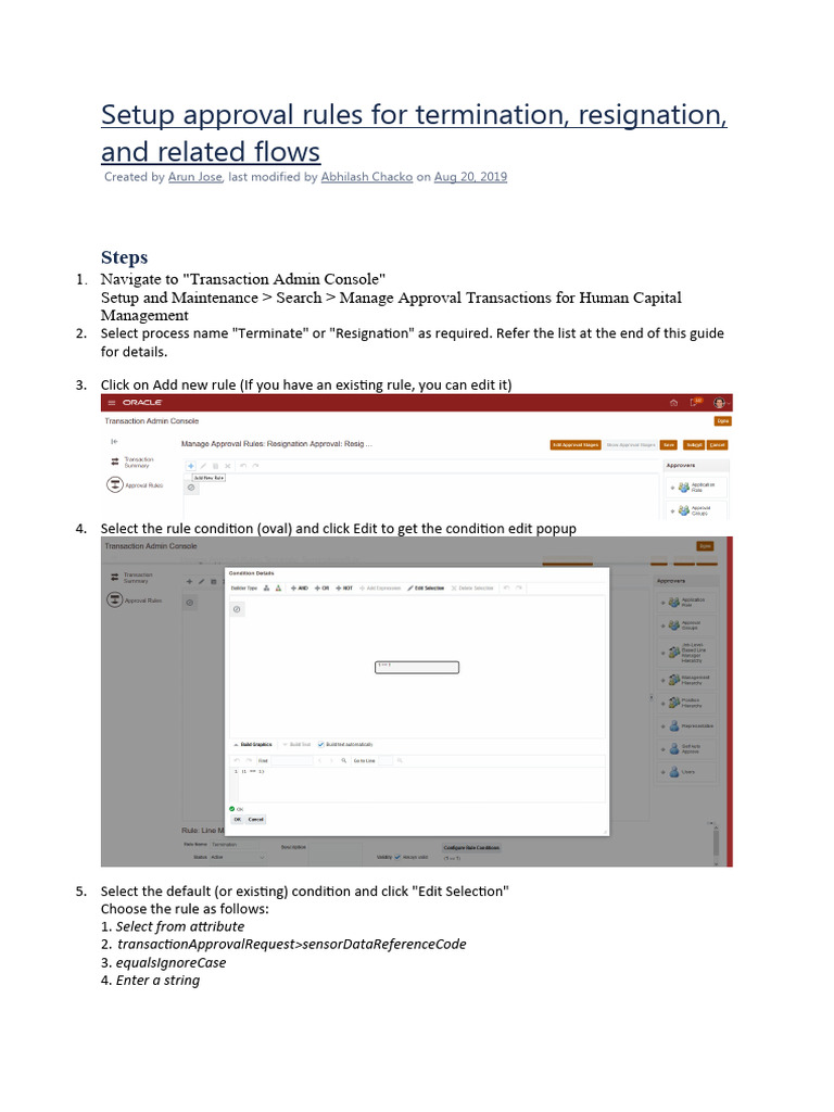 Setup Approval Rules For Termination Pdf Finance And Money Management Technology And Engineering