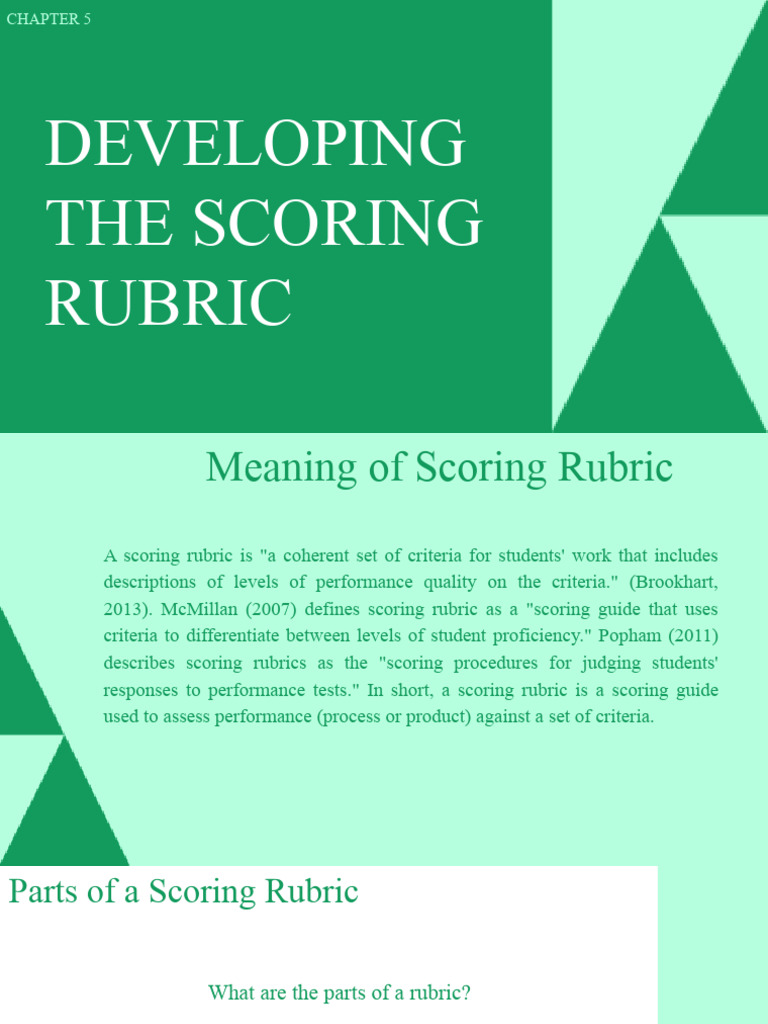Developing Scoring Rubrics Guide | PDF | Rubric (Academic) | Learning