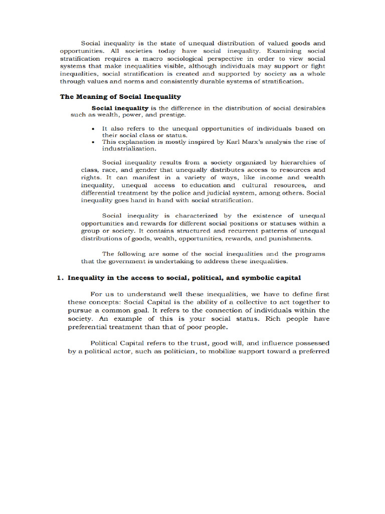 Social Inequality | PDF