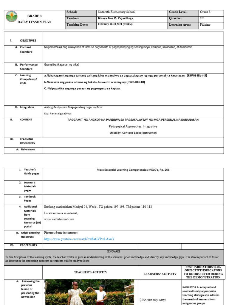 NEW-COT-GRADE 3-DLp-4th-Quarter | PDF | Learning | Teachers