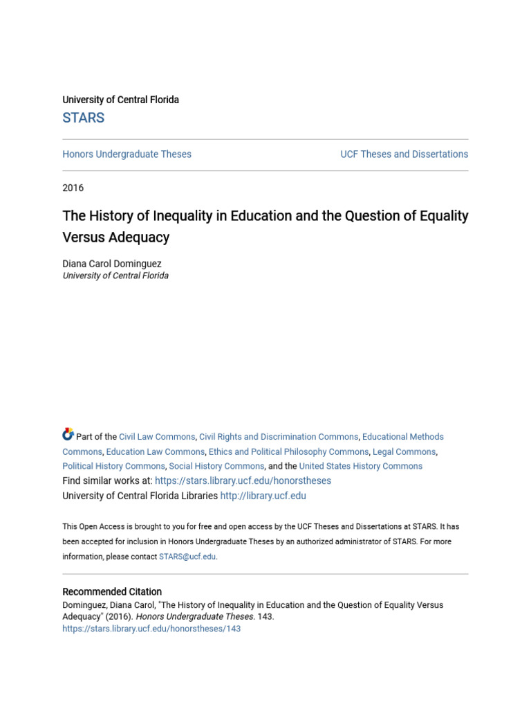 The History of Inequality in Education and The Question of Equali | PDF ...