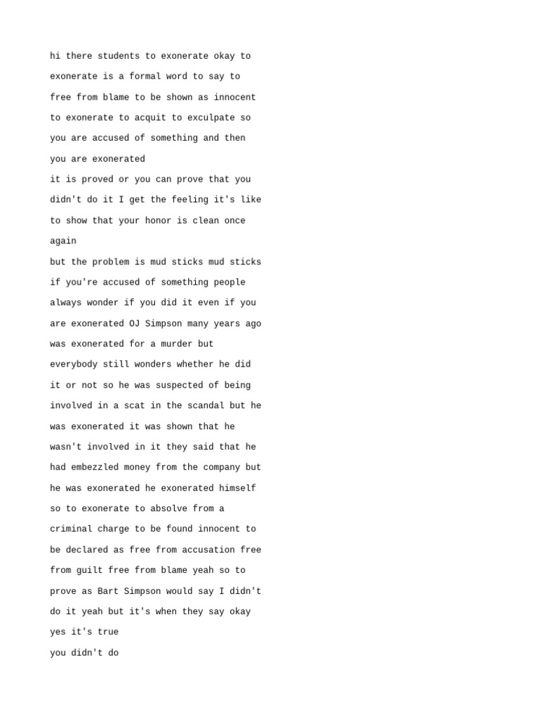 ? Exonerate - Exonerate Meaning - Exonerate Examples - Legal English ...