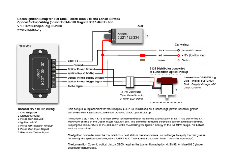 Wiring Ferrari Dino 246 Bosch Optical Pickup | PDF | Ignition System | Manufactured Goods