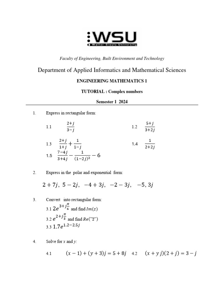 Complex Numbers 2024 | PDF | Complex Number | Mathematical Concepts