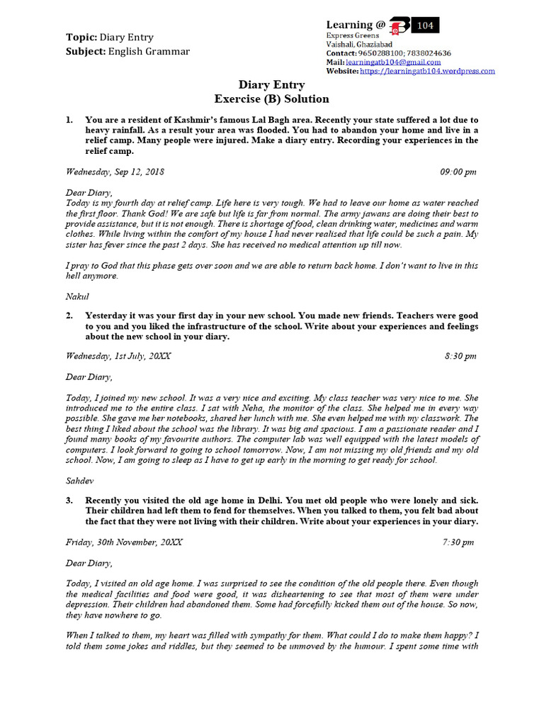 diary-entry-exercise-b-solution | PDF