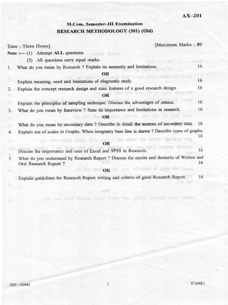 Research Methodology Exam Paper | PDF | Methodology | Procedural Knowledge
