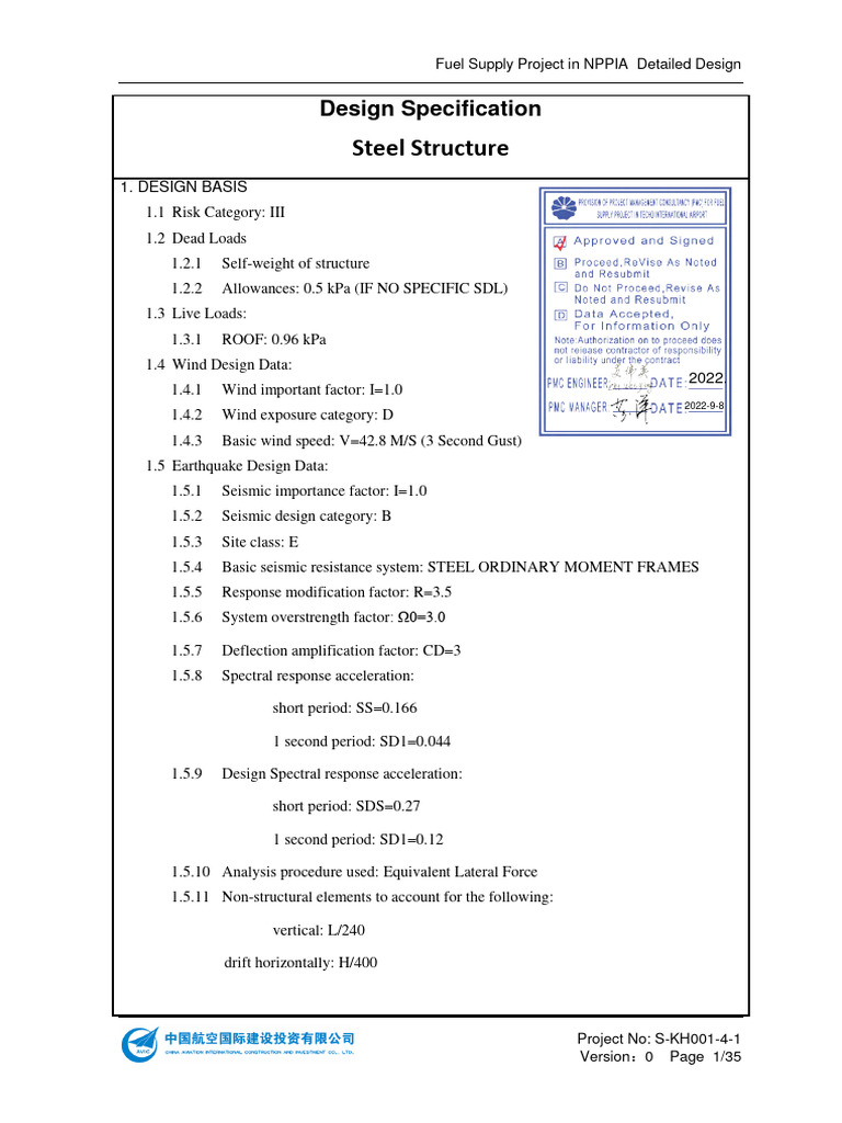 NPPIA-FSP-IPAS-STR-SPC-0002 Design Specification Steel Structure | PDF ...