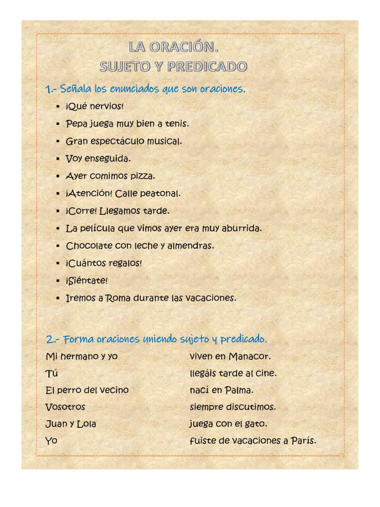 nucleo del sujeto y del predicado | PDF