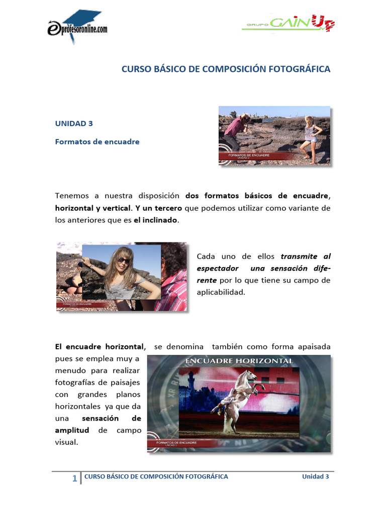 3-Formatos de Encuadre | Descargar gratis PDF | Composición (artes ...