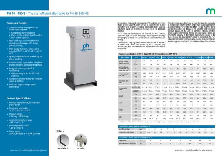 PH 55-550 S Heatless Adsorption Dryer | PDF | Clothes Dryer ...