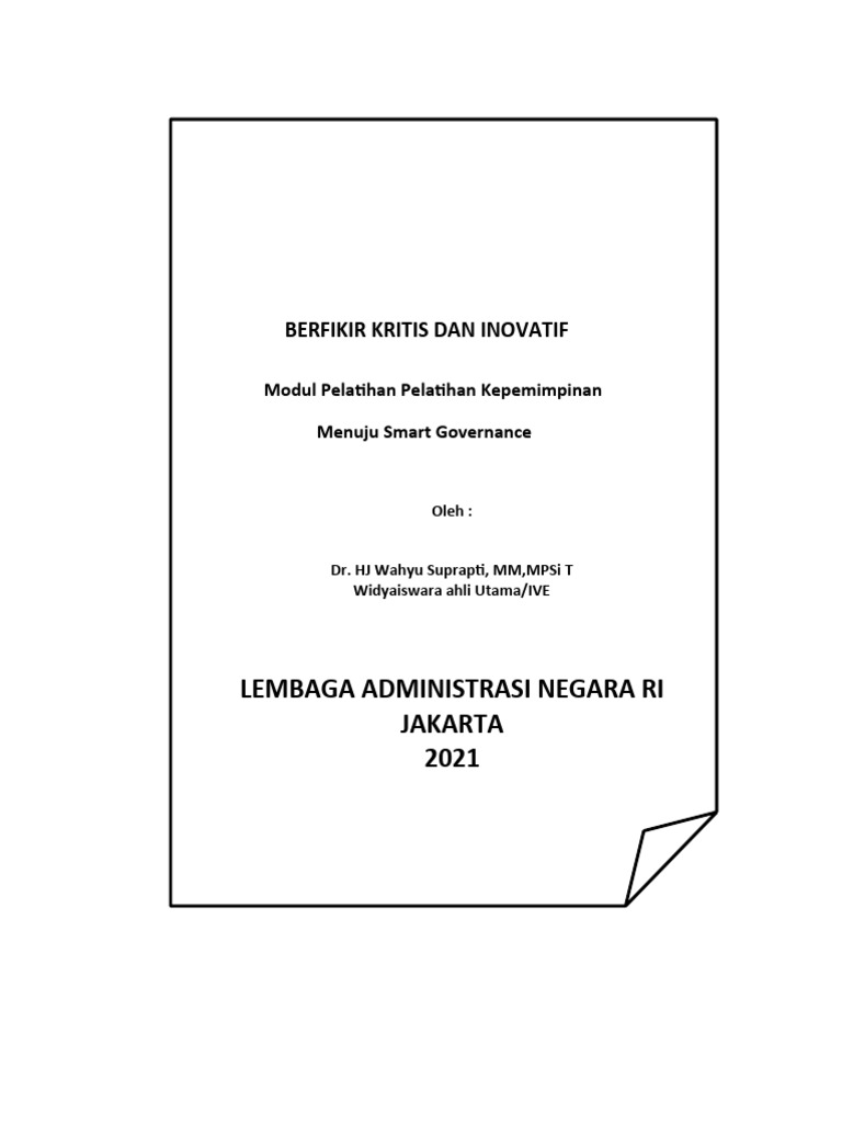 (Mindset) Modul Berpikir Kritis Dan Inovatif | PDF