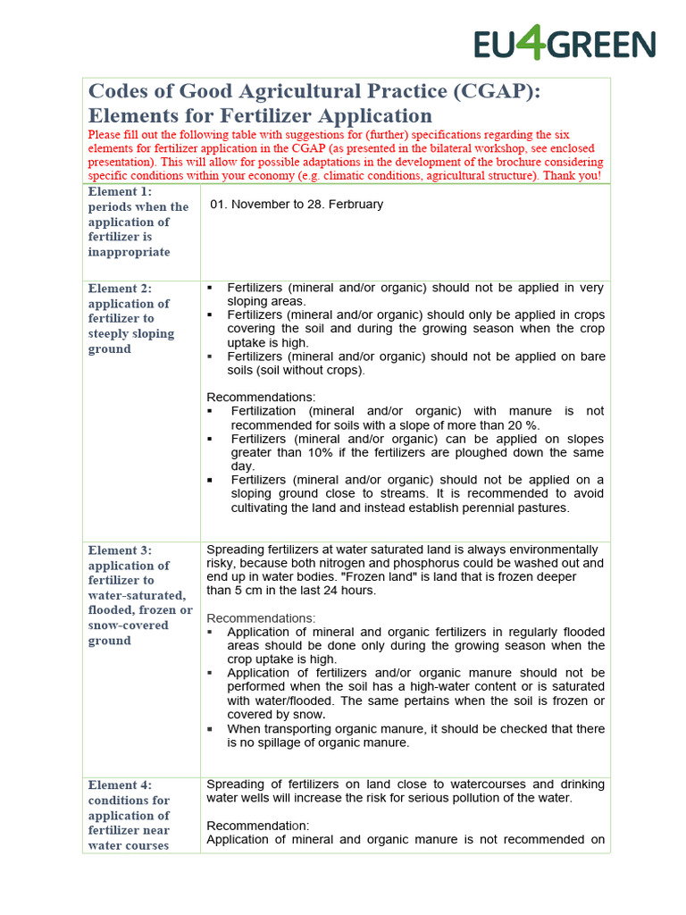 CGAP Table-Spefifications-Beneficiary RS | PDF | Fertilizer | Soil