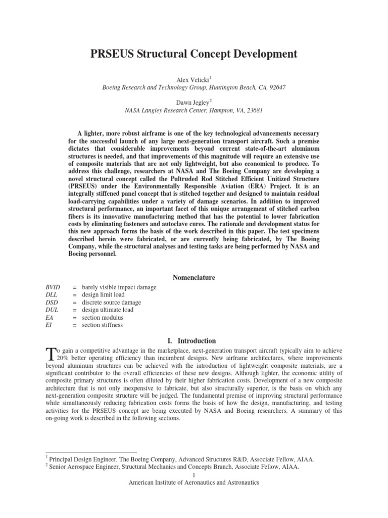 PRSEUS Structural Concept Development | PDF | Buckling | Fracture