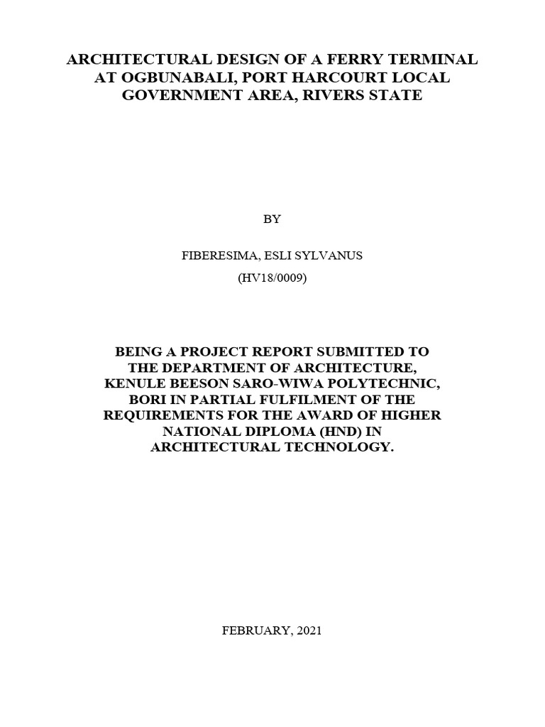Architectural Design of Ferry Terminal | PDF | Ferry | Transport
