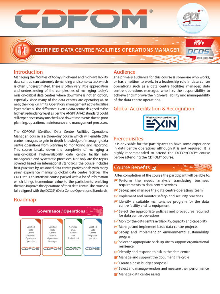 Certified Data Centre Facilities Operations Manager | PDF | Safety | Audit