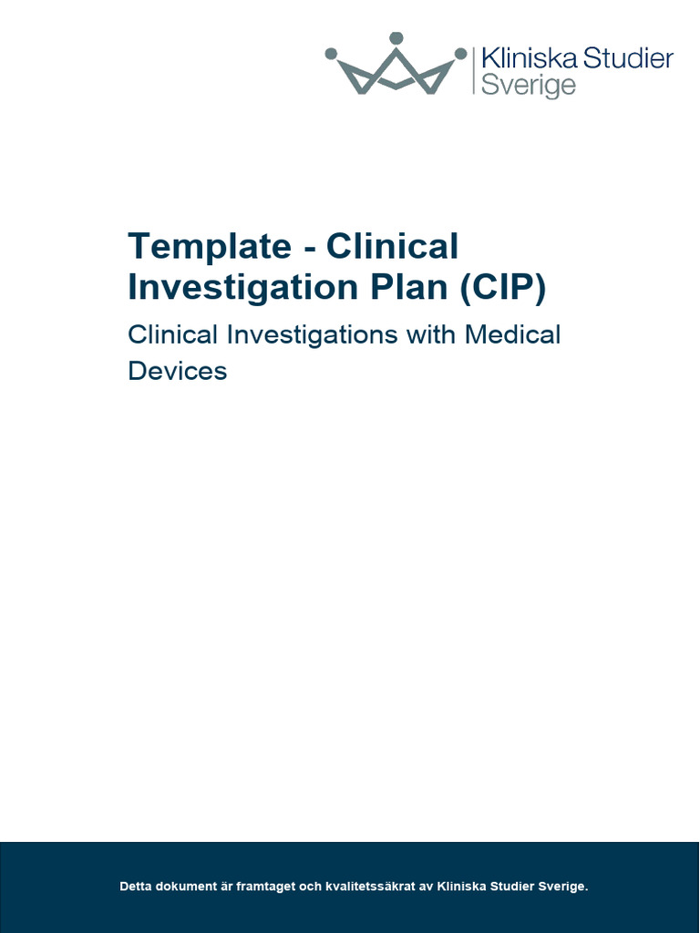 Clinical Investigation Plan Template | PDF | Risk | Hypothesis