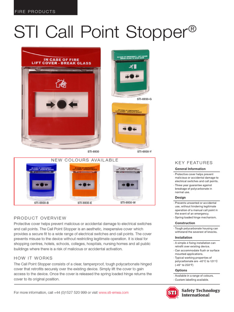 STI Call-Point-Stopper - Rev0819 | PDF | Manufactured Goods | Equipment