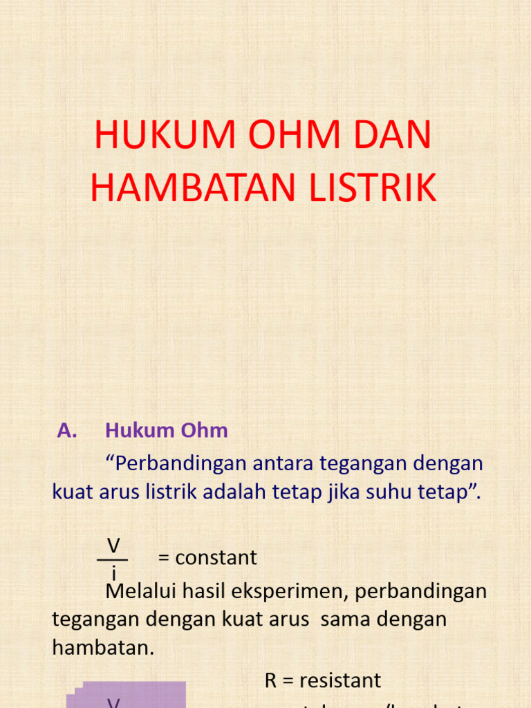 Eksperimen dan Konsep Hukum Ohm | PDF