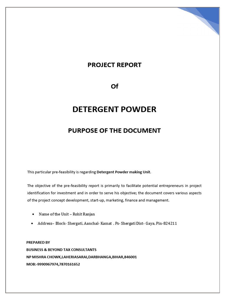 Project report Rohit Ranjan detergent machine_removed_compressed | PDF | Textiles | Equity (Finance)