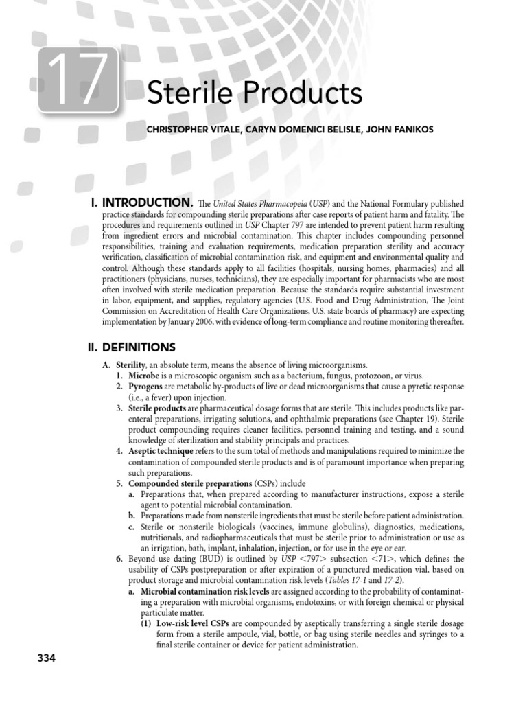 USP 797 Sterile Compounding Standards | PDF | Sterilization (Microbiology)