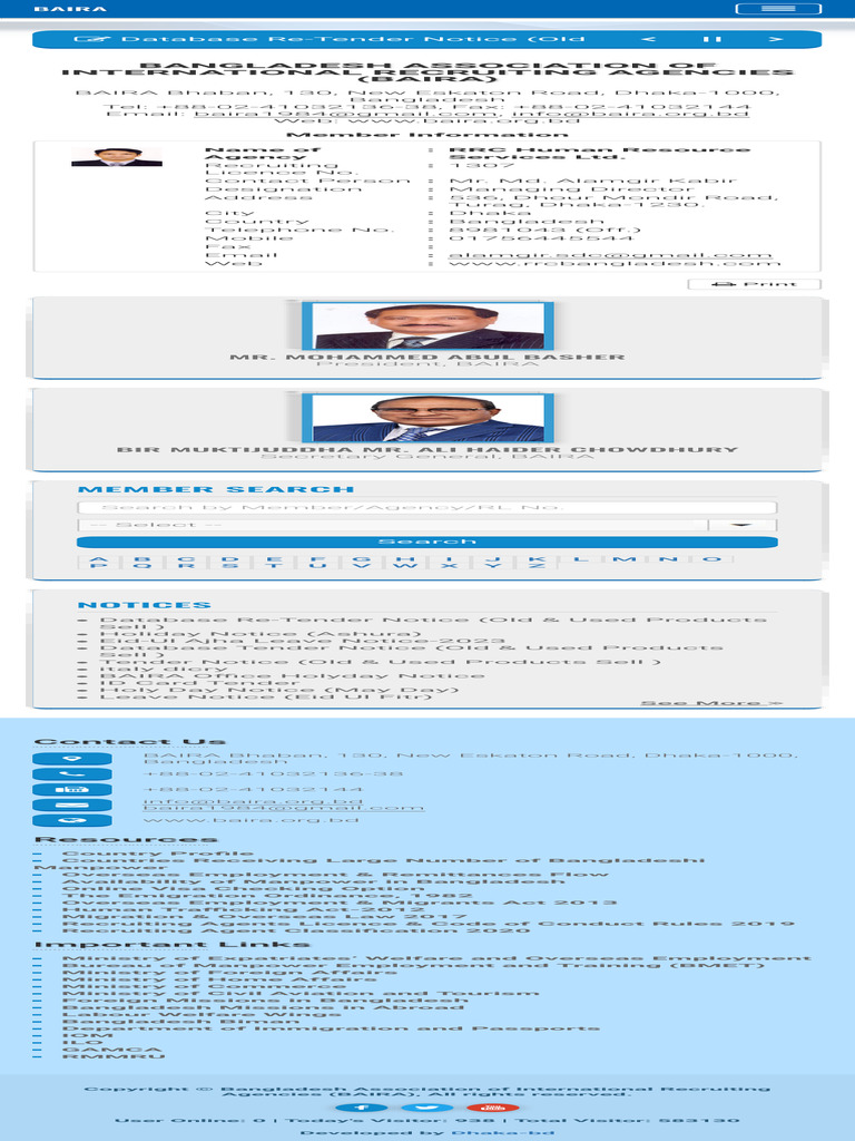 Baira - Bangladesh Association of International R | PDF | Bangladesh ...