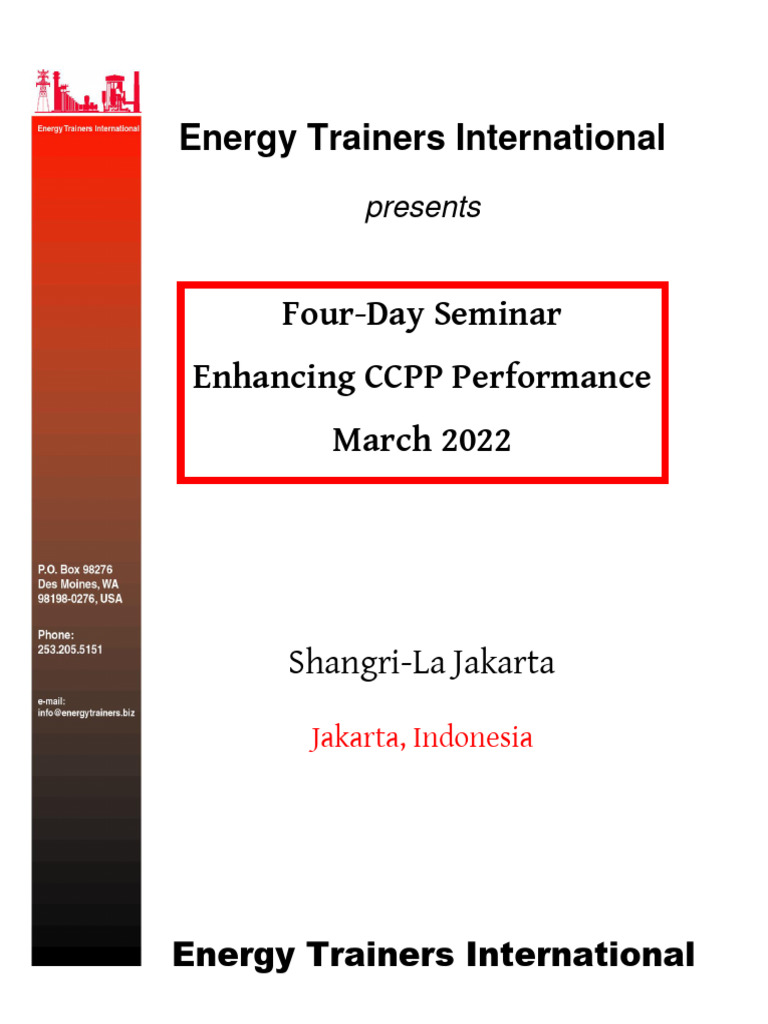 Sem - Announcement - Enhance CCPP Perf - Jakarta - Mar 2022 | PDF | Power Station | Thermodynamics