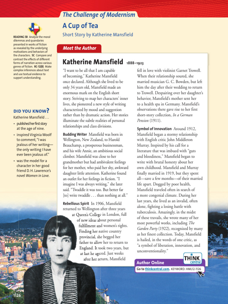 Katherine Mansfield's "A Cup of Tea" Analysis | PDF | Narration ...