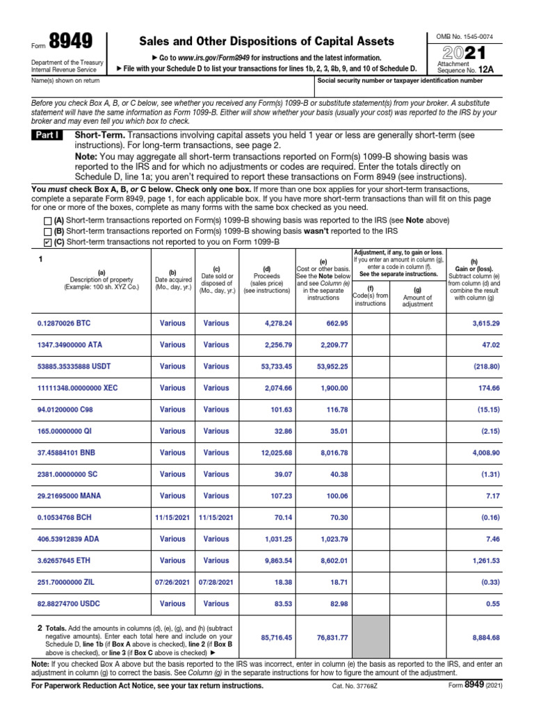 Sales and Other Dispositions of Capital Assets: Go To WWW - Irs.gov ...