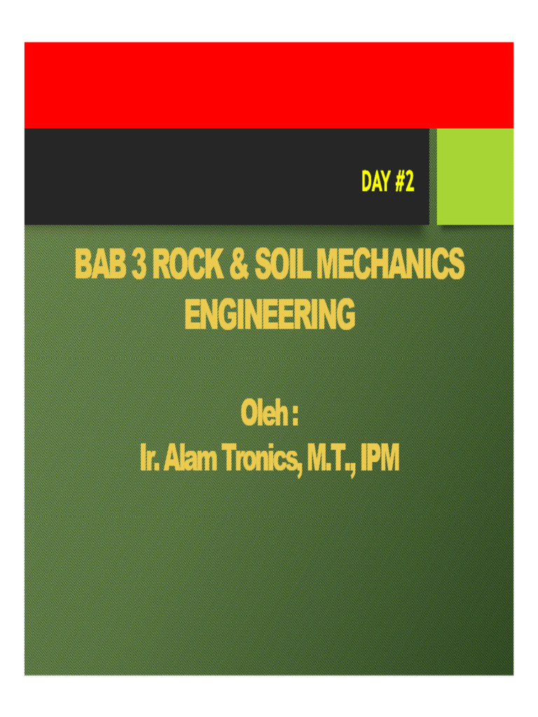 Bab 3 Rock & Soil Mechanics Engineering | PDF