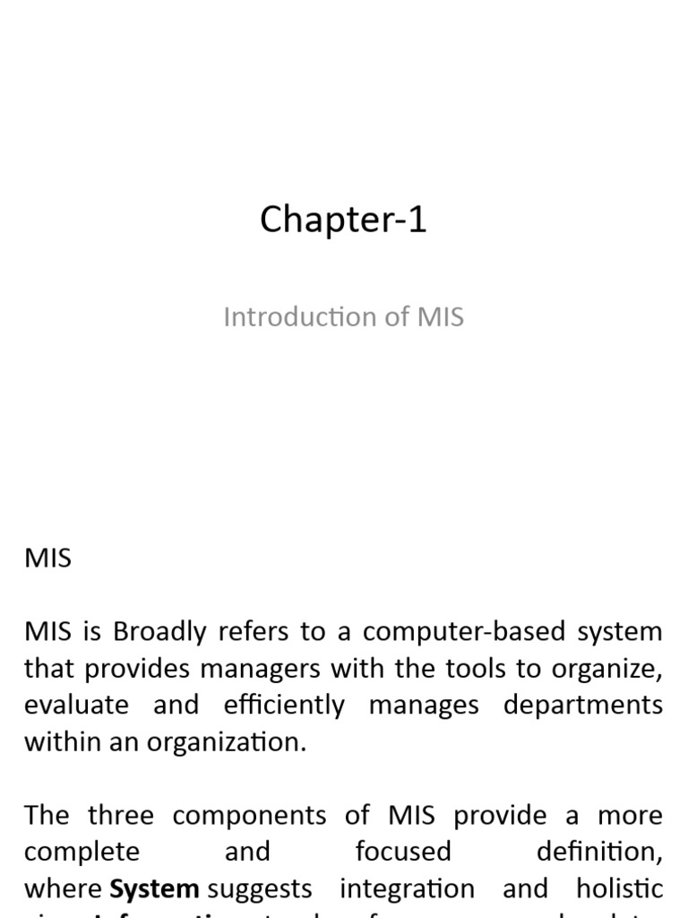 Chapter-1 (1) Mis | PDF | Information | System