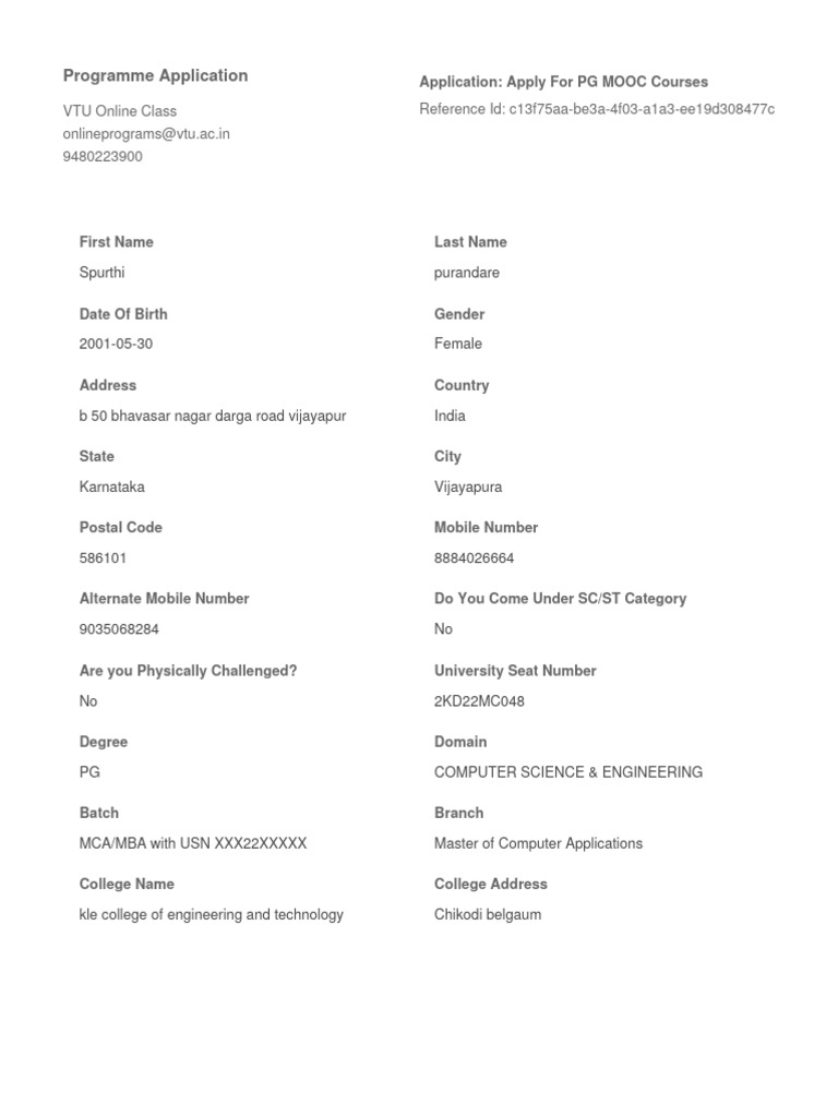 PG MOOC Application for Computer Science | PDF