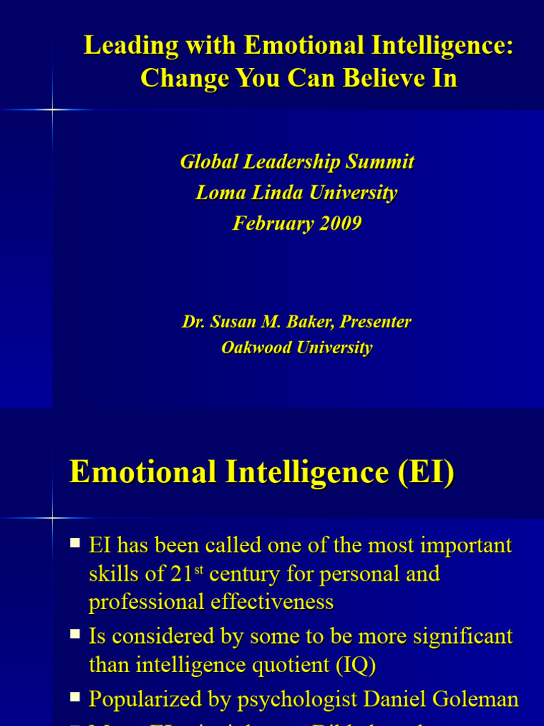 Leading With Emotional Intelligence | PDF | Emotional Intelligence ...