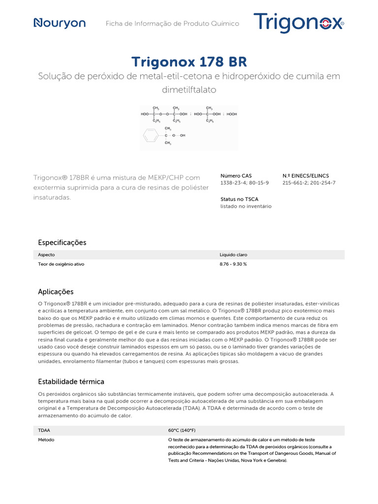 Pds Trigonox 178 BR Thermoset Composites Glo PT BR | PDF | Química ...