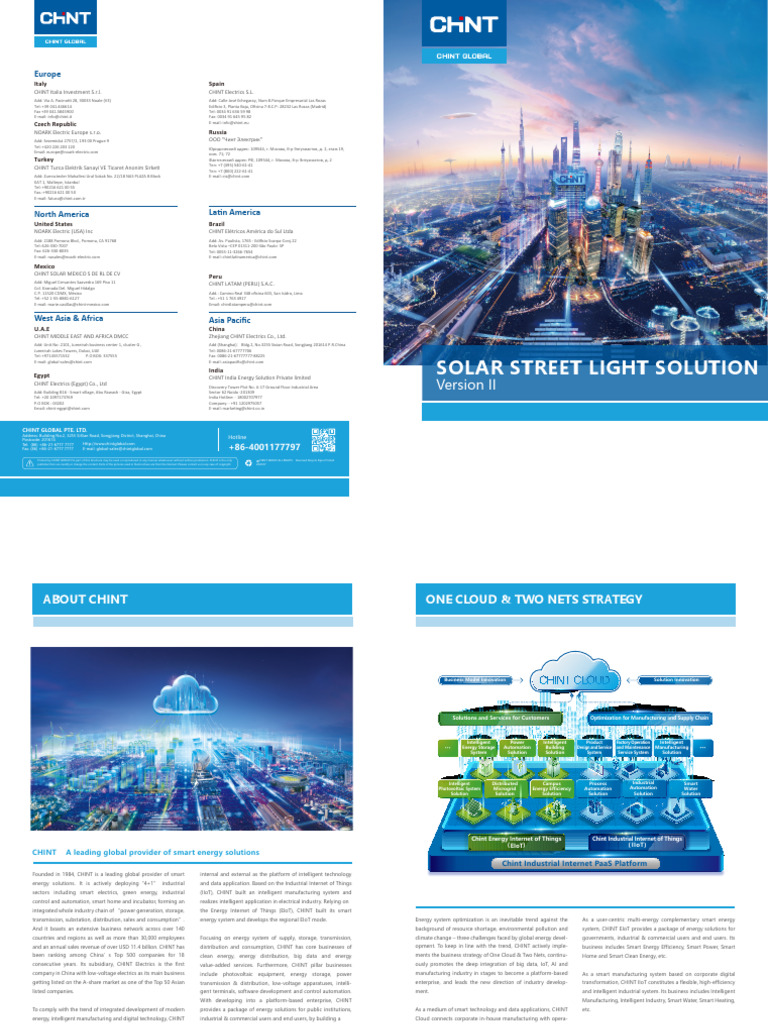 CHINT Solar Street Lights Solution | PDF | Solar Panel | Rechargeable ...