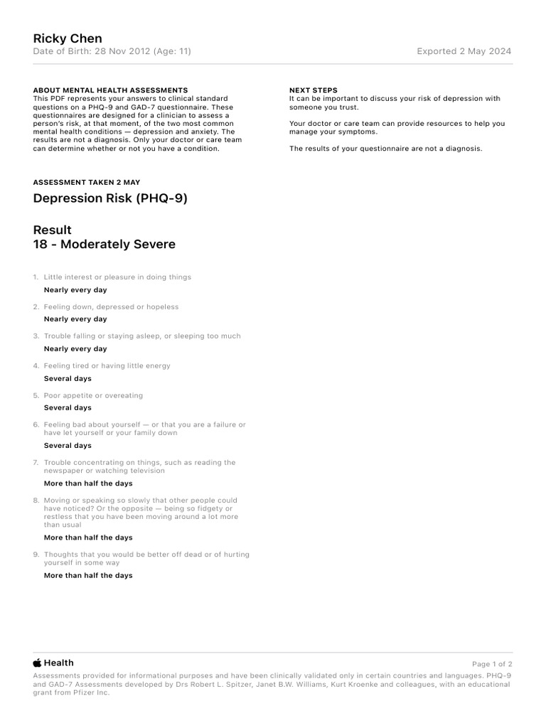 Health – Ricky Chen – Mental Wellbeing 2024-05-02 | PDF | Emotions ...