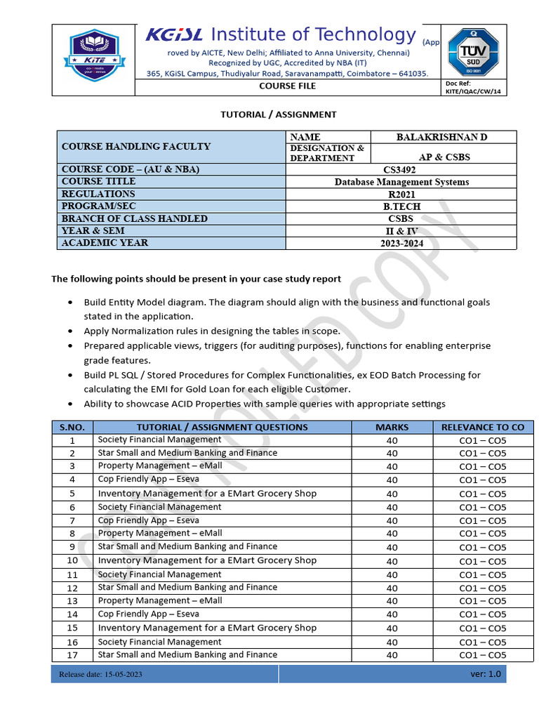 14) Mini Project | PDF | Information Technology Management | Data Management Software