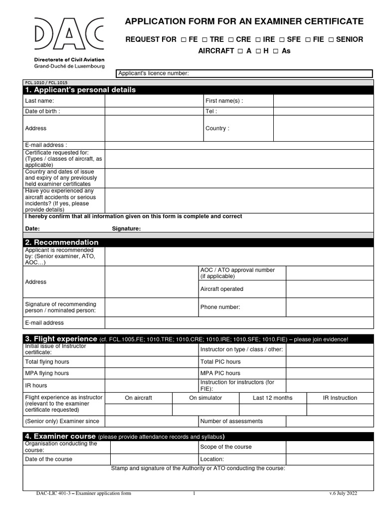 Form 401 3 Helicopter Examiner Certificate Request en | PDF | Flight ...