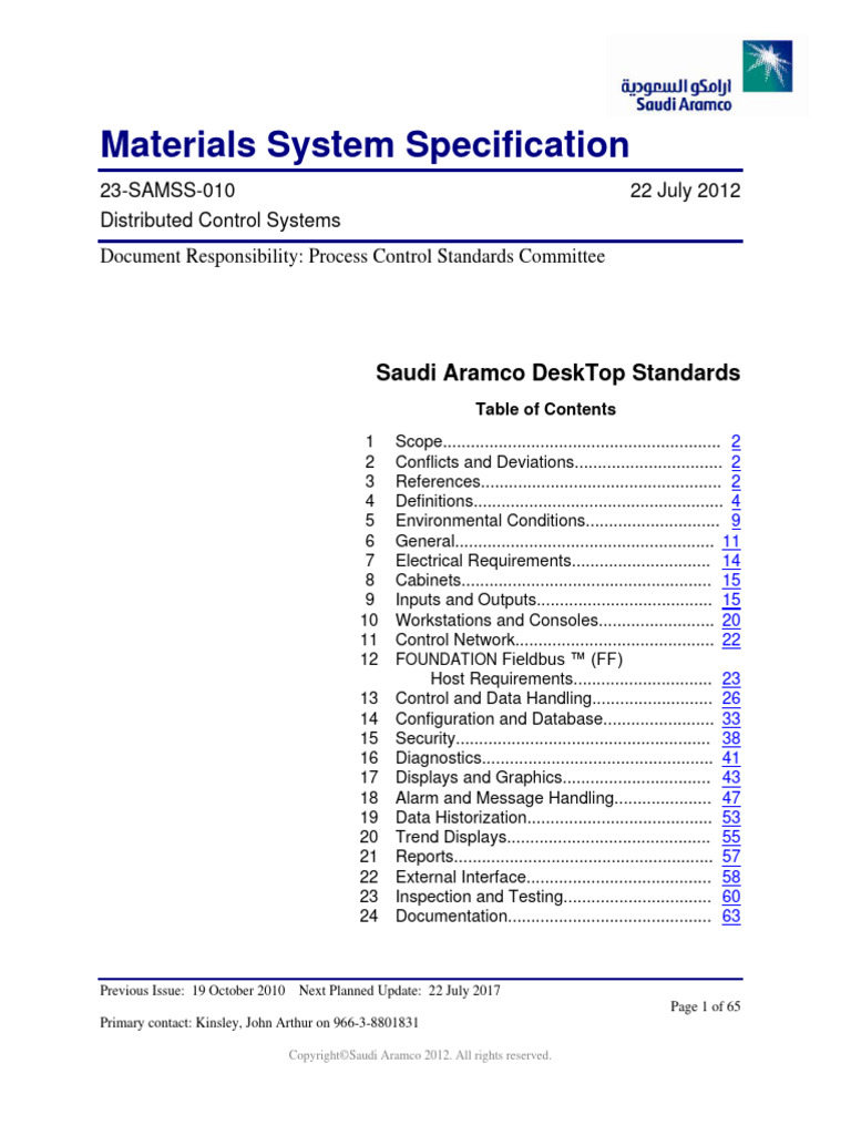 23 Samss 010 | PDF | Scada | Specification (Technical Standard)