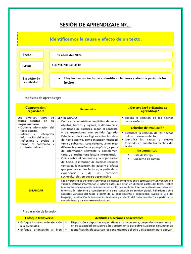 11 DE ABRIL - COMUNICACION - Identificamos La Causa y Efecto de Un ...