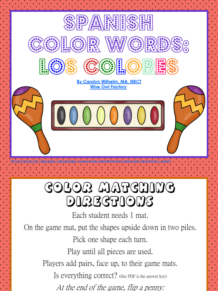 Spanish-color-words | Download Free PDF | Card Games
