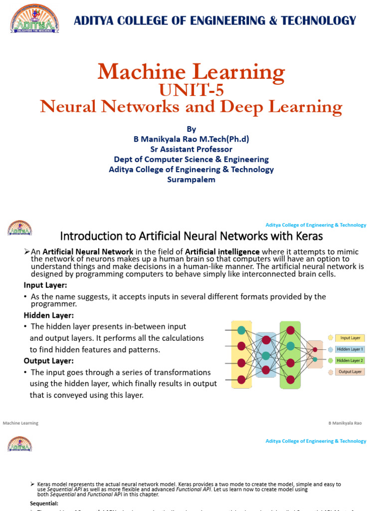 Jntuk Machine Learning 3-2 Unit-5 | PDF | Artificial Neural Network | Algorithms