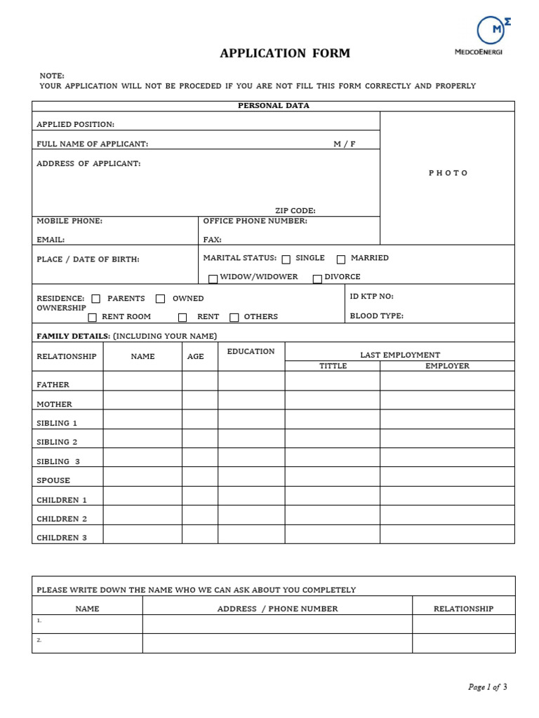 ISO - Application Form MPI - English | PDF | Family | Sibling