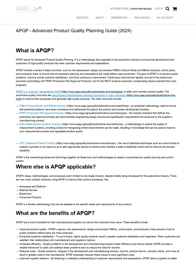 6-New APQP Manual 3rd Edition - Advanced Product Quality Planning 2024 | Download Free PDF ...